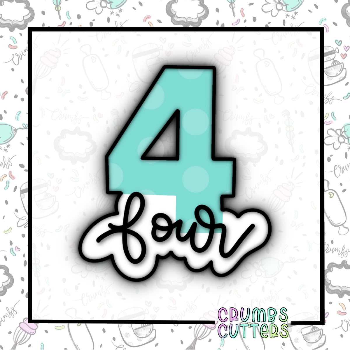 Lettered Number 4/Four Cookie Cutter – Crumbs Cutters