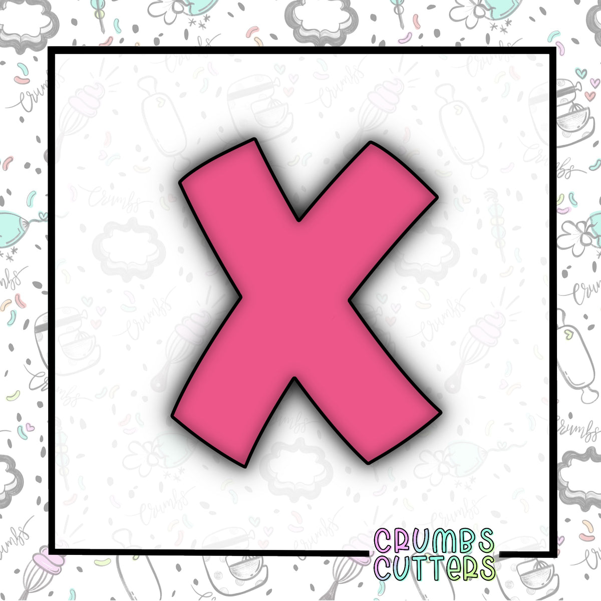 Lowercase X Cookie Cutter – Crumbs Cutters